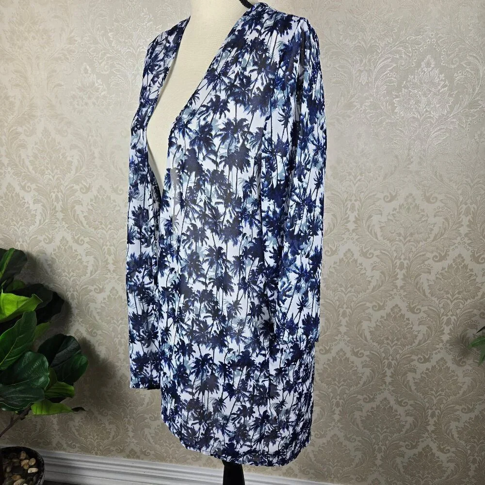 Reitmans | Kimonos & Yukatas | Reitmans Size L Blue White Palm Tree ...